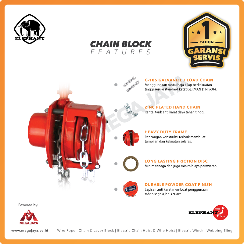 Dapatkan Produk Chain Block Elephant C 21 0,5 Ton x 7 Meter Harga ...