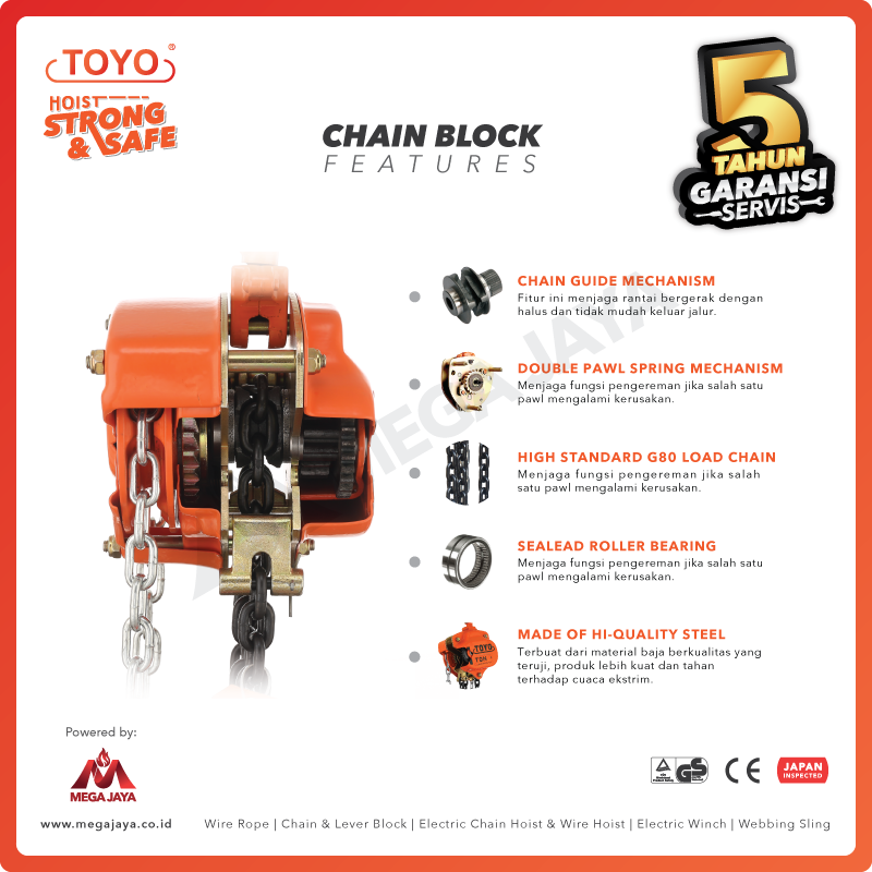 Dapatkan Produk Chain Block Toyo 10 Ton x 10 Meter (10Milimeter) Harga ...