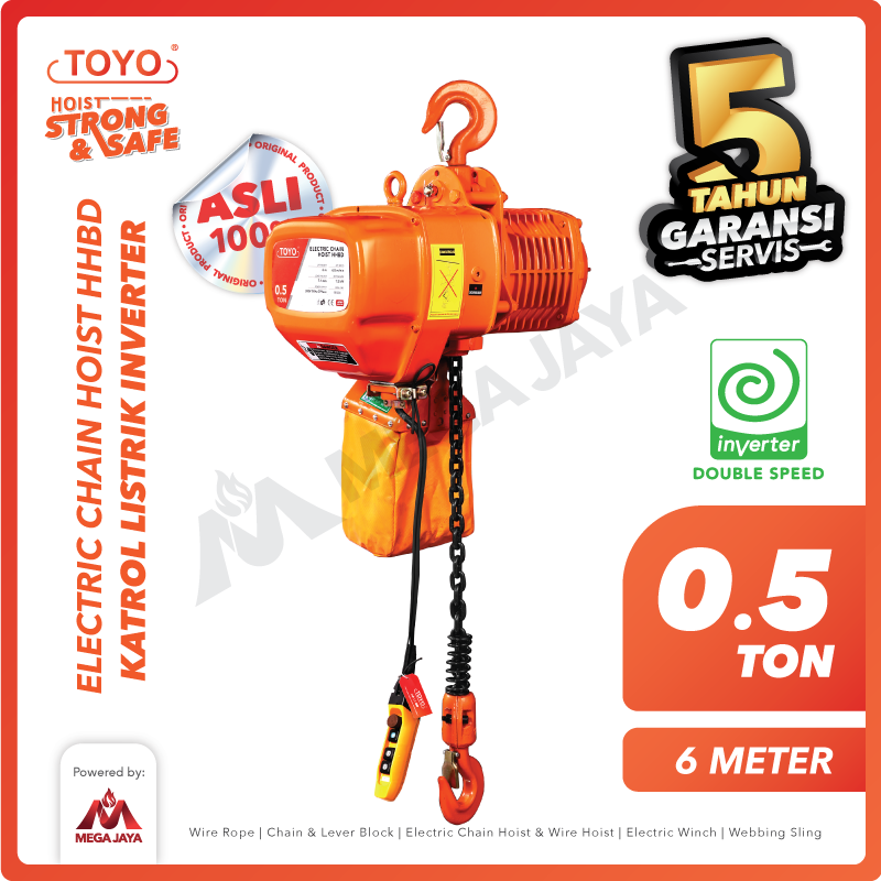 Dapatkan Produk Electric Chain Hoist 3F Merek Toyo HHBD Inverter 0,5 ...