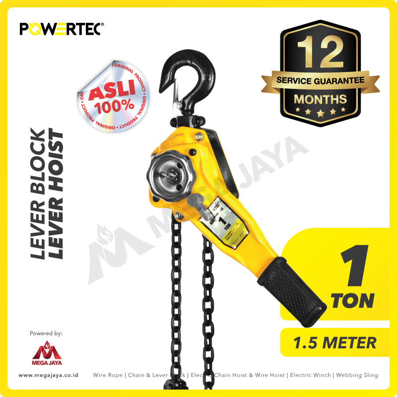 Dapatkan Produk Lever Block Powertec 1 Ton x 1,5 Meter (6Milimeter ...