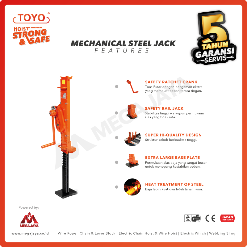 Dapatkan Produk Mechanical Steel Jack Toyo SJ1,5 1,5 Ton Harga Terjangkau
