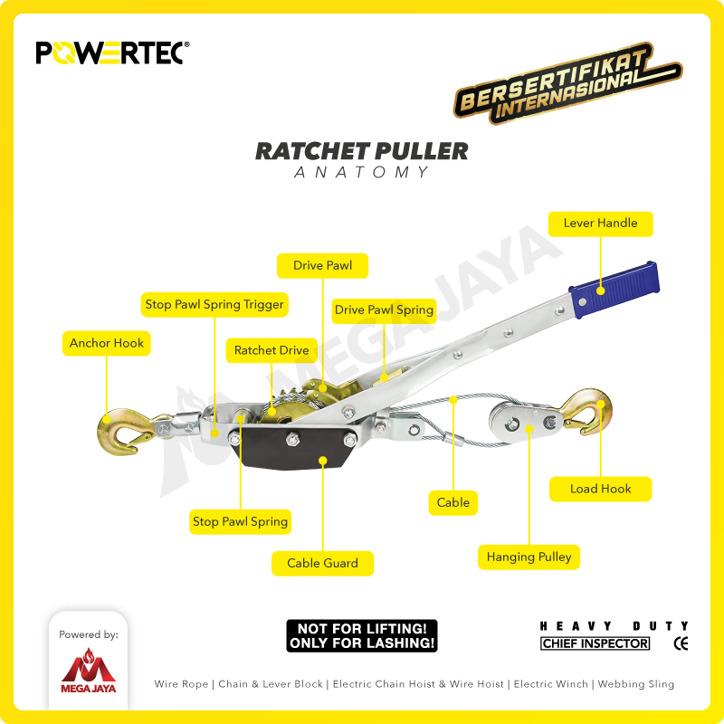 Dapatkan Produk Ratchet Puller Powertec 4 Ton Harga Terjangkau