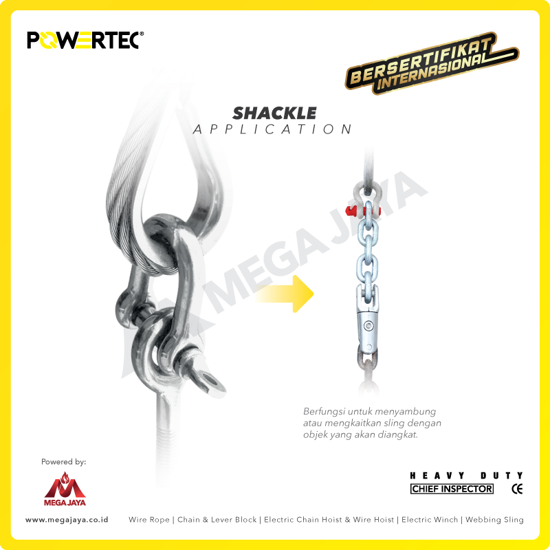 Dapatkan Produk Shackle Powertec 209 55 Ton - 2 1/2" Harga Terjangkau