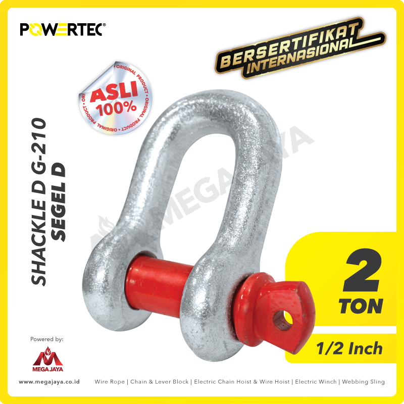Dapatkan Produk Shackle Powertec 210 2 Ton - 1/2" Harga Terjangkau