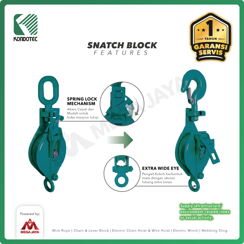 Dapatkan Produk Snatch Block Kondo Triple Sheave with Eye 5" Harga Terjangkau