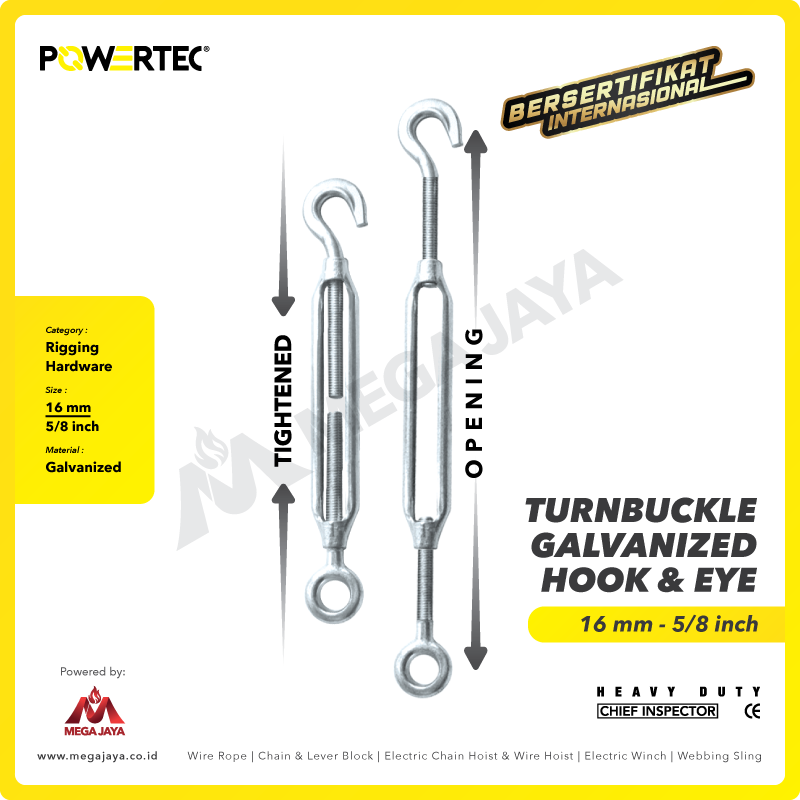 Harga Turnbuckle M16 Galvanis Hook & Eye Termurah Di Sini!