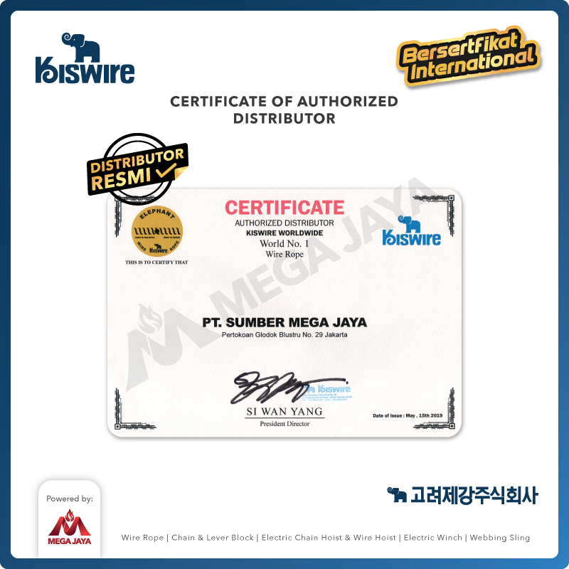 Dapatkan Produk Wire Rope Kiswire Korea 8x19(S) + FC Ungalv 12Milimeter ...