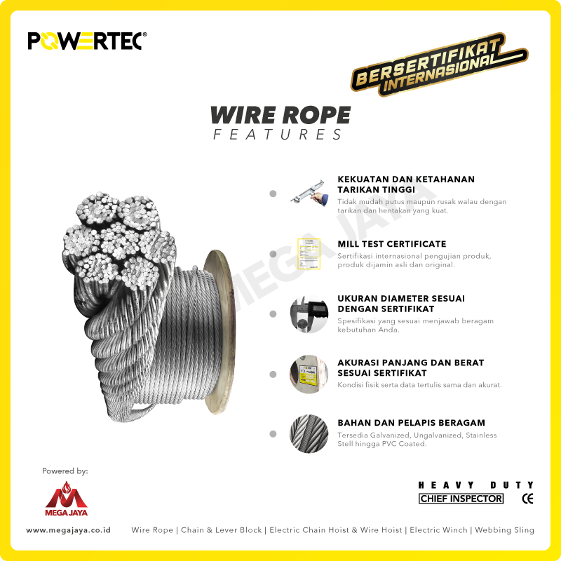 Dapatkan Produk Wire Rope Powertec 7x7 SS 304 1mm Harga Terjangkau