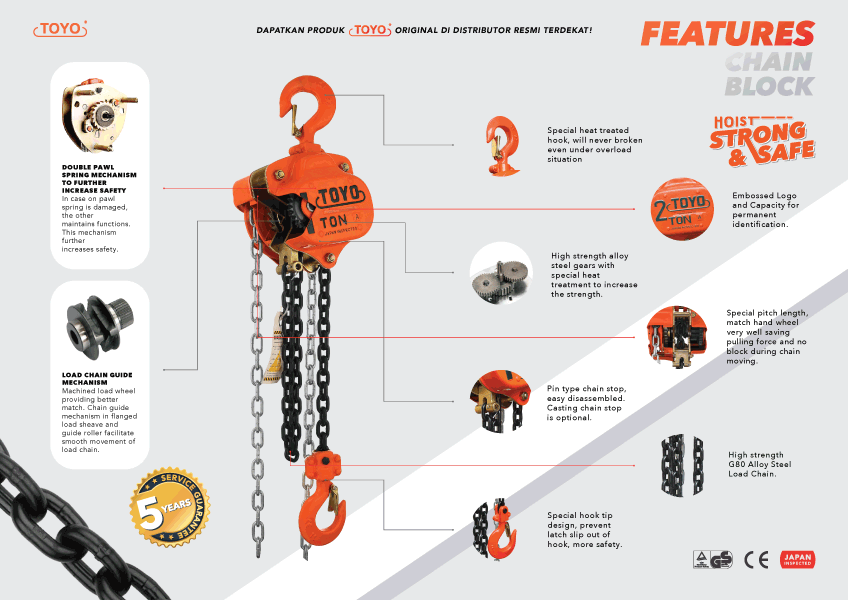 Jual Chain Block Toyo Garansi Servis Resmi 5 Tahun