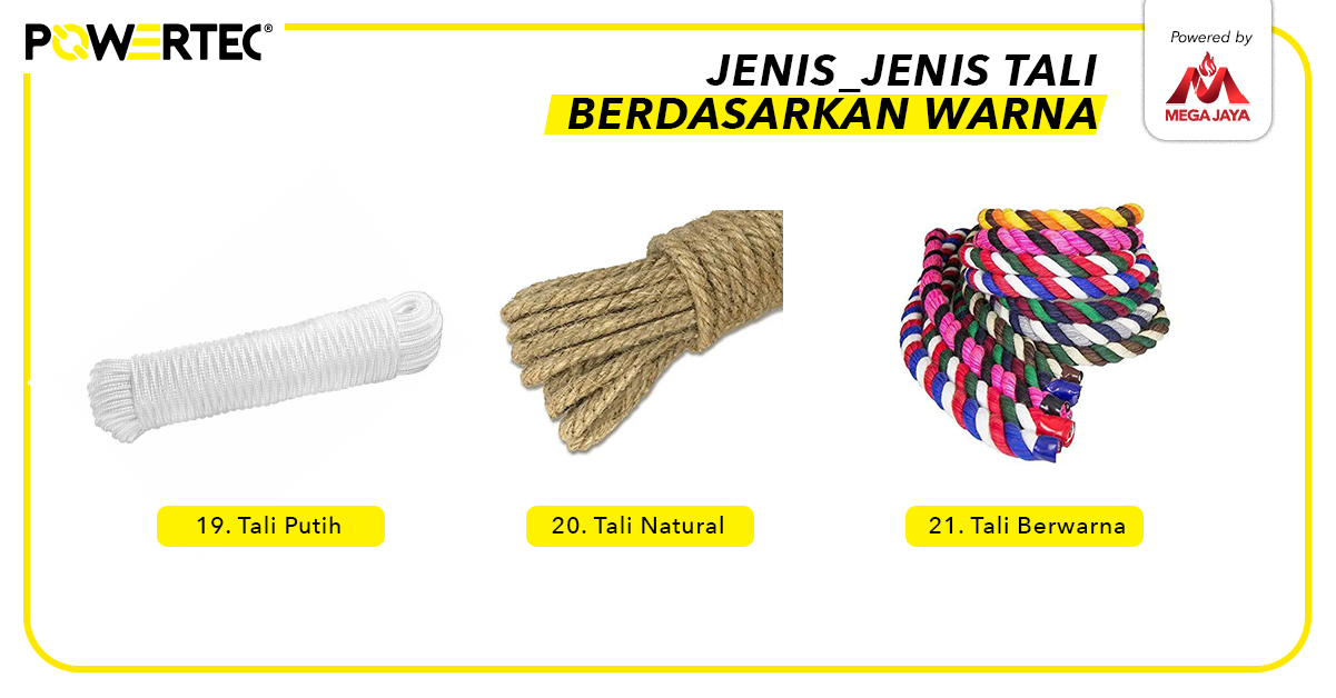 21 Jenis-jenis Tali Menali Yang Harus Diketahui Semua & Penggunaannya