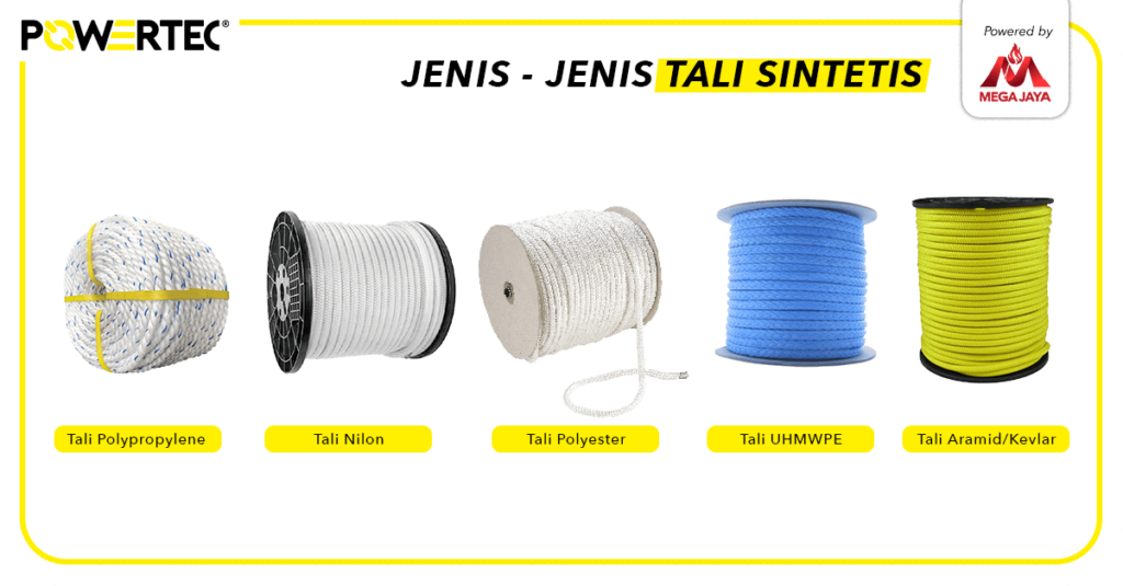 Jenis Tali Sintesis: Tali Polipropilen, Nilon, Poliester, UHMWPE, Aramid