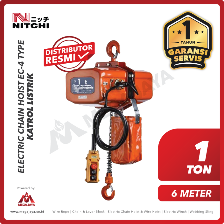 Dapatkan Produk Electric Chain Hoist 3F Nitchi EC40100 1 T x 6 M Harga ...