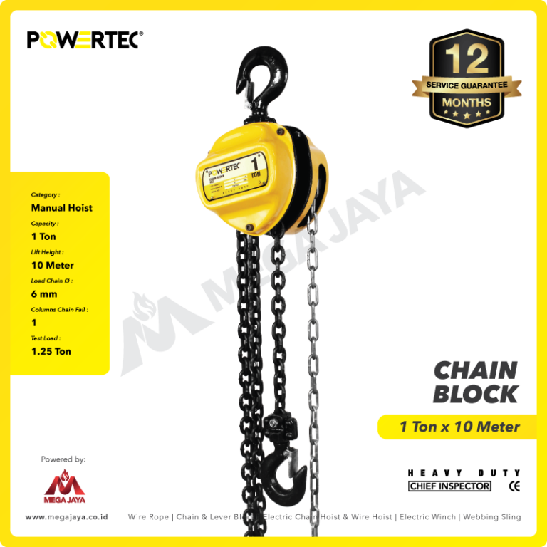 Mega Jaya Distributor Jual Chain Block 10 Ton Bersertifikat & Bergaransi