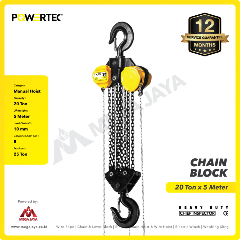 Dapatkan Produk Chain Block Powertec 20 Ton x 5 Meter (10Milimeter ...