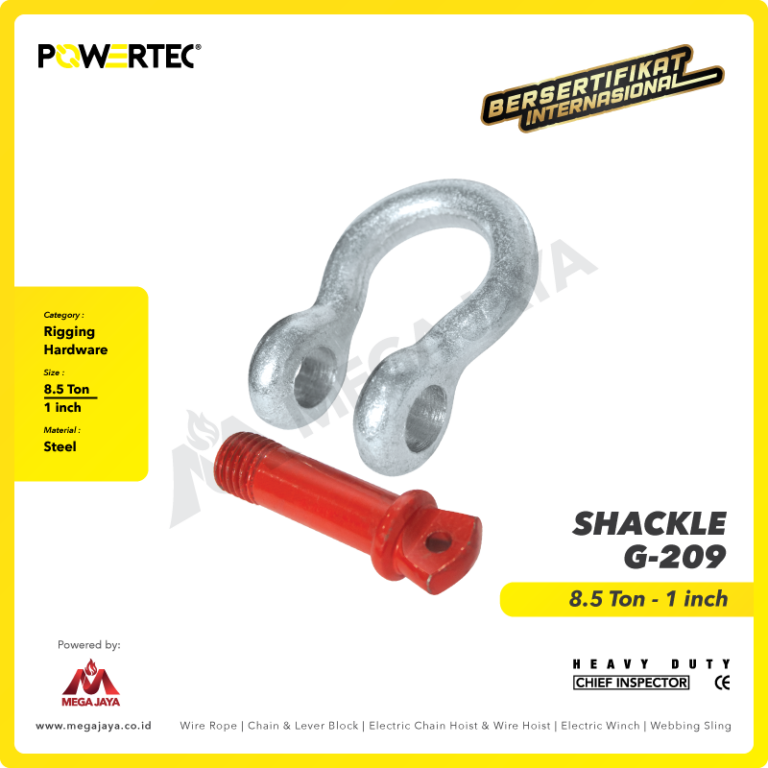 Dapatkan Produk Shackle Powertec 209 8,5 Ton - 1" Harga Terjangkau