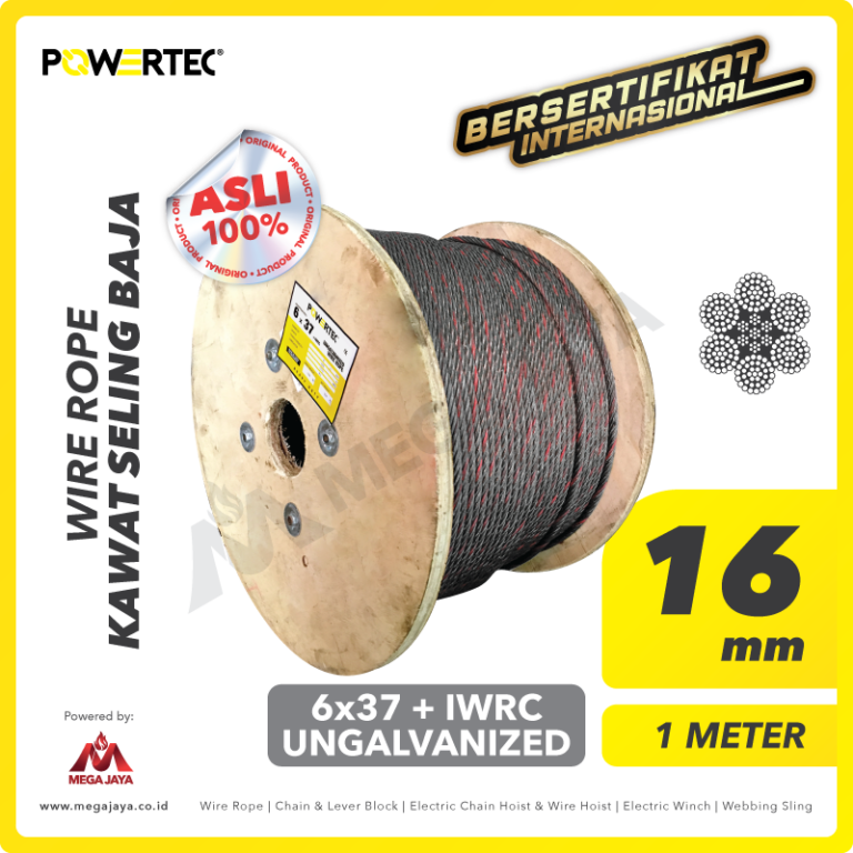 Jual Wire Rope 6×37 IWRC Ungalv Powertec Harga Terjangkau - Mega Jaya
