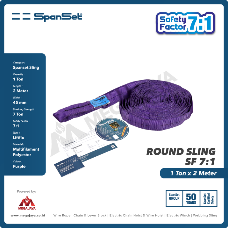Dapatkan Produk Round Sling Spanset (7:1) 1 T x 2 M (Ungu) Harga Terjangkau