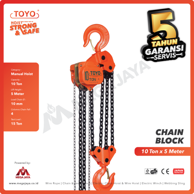 Mega Jaya Distributor Jual Chain Block 10 Ton Bersertifikat & Bergaransi