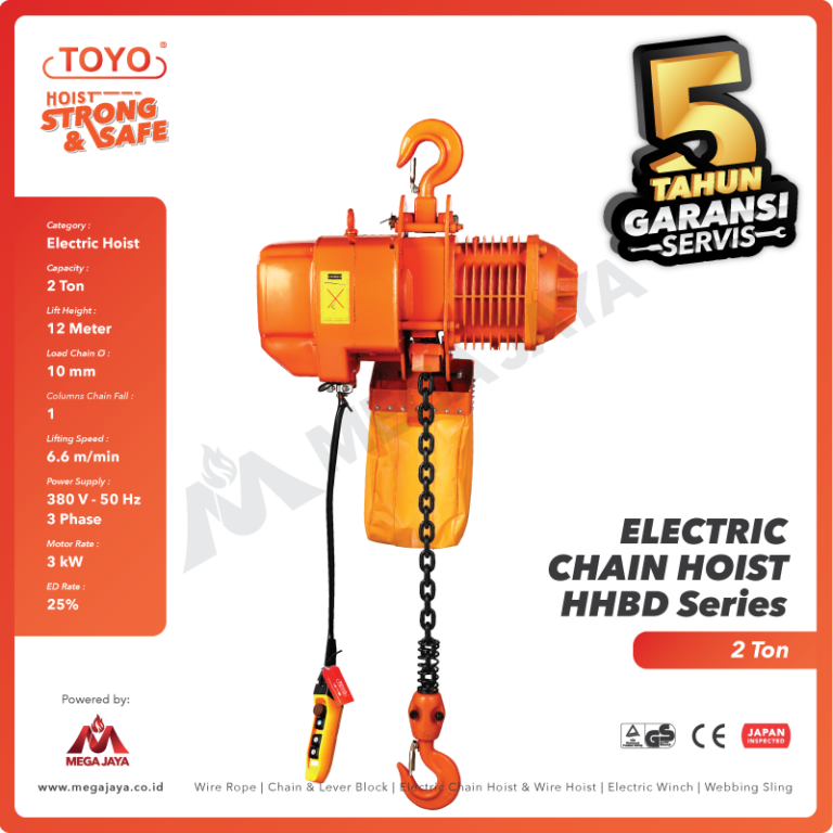 Temukan Toyo Electric Chain Hoist Berbagai Ukuran Lengkap Di Sini