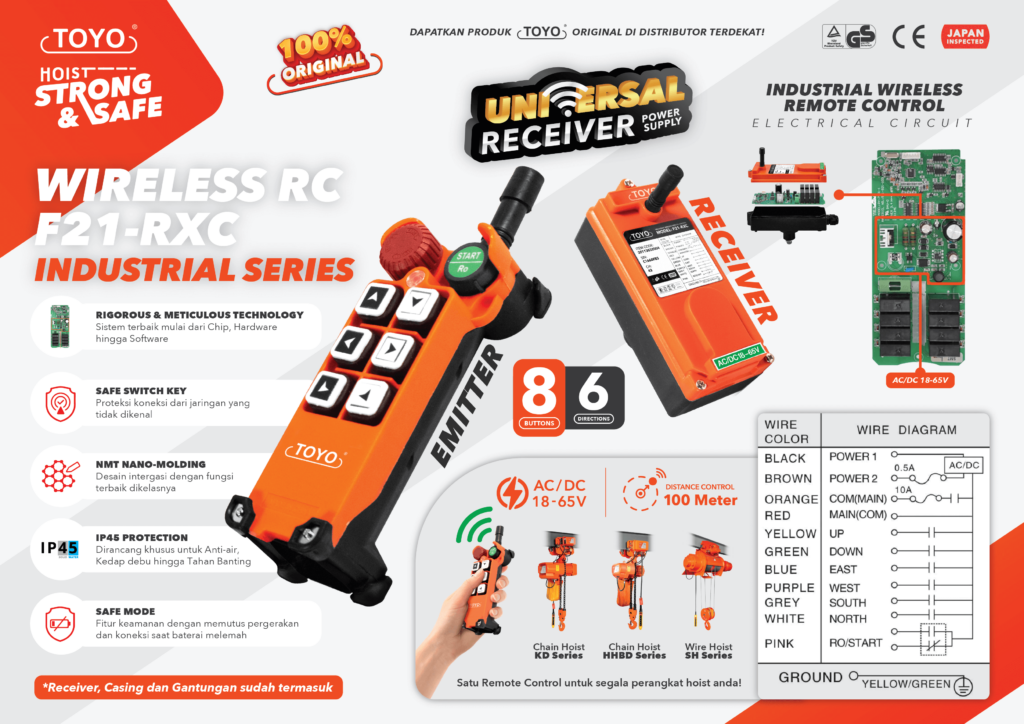 Dapatkan Produk Wireless Remote Control for Mini Hoist Toyo 150-300 Kg ...