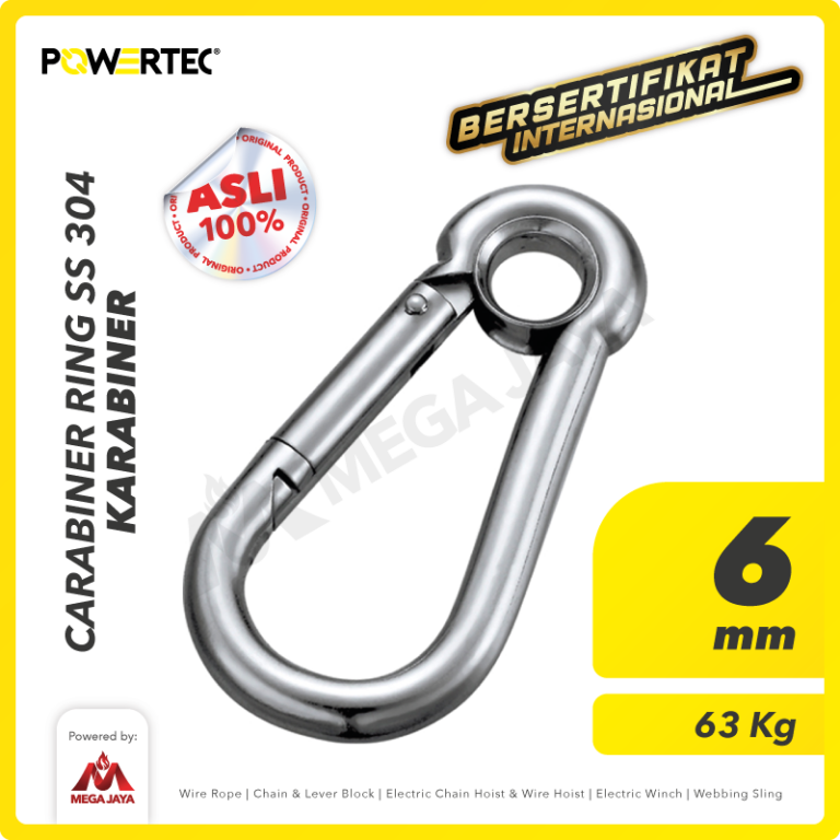 Dapatkan Produk Carabiner Powertec Ring SS 304 6mm Harga Terjangkau