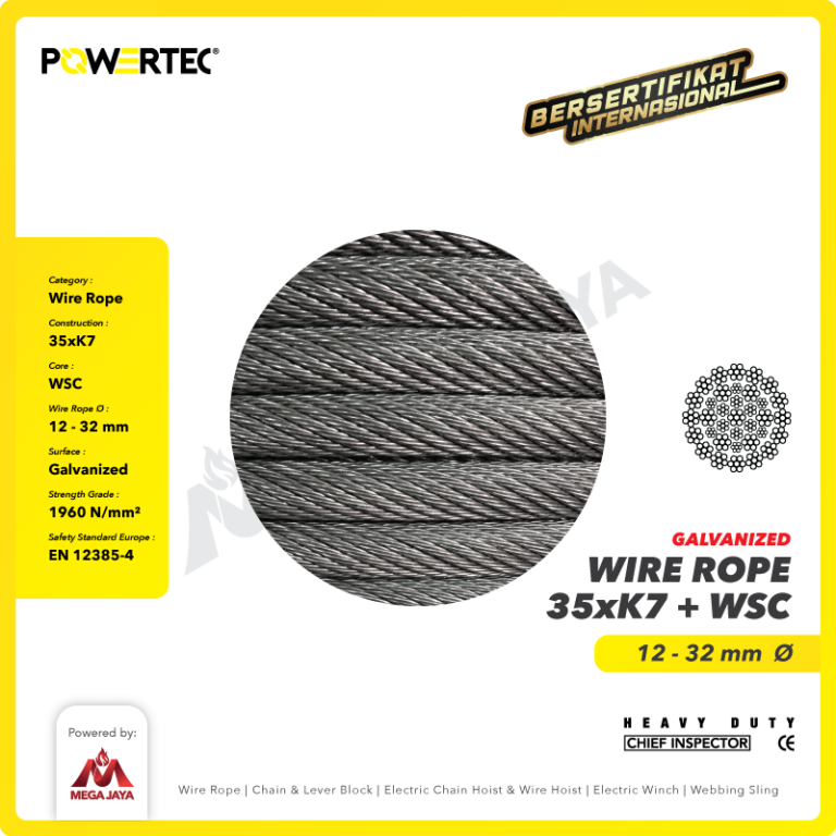 Dapatkan Produk Wire Rope Powertec 35xK7 + WSC Compacted Galv ...