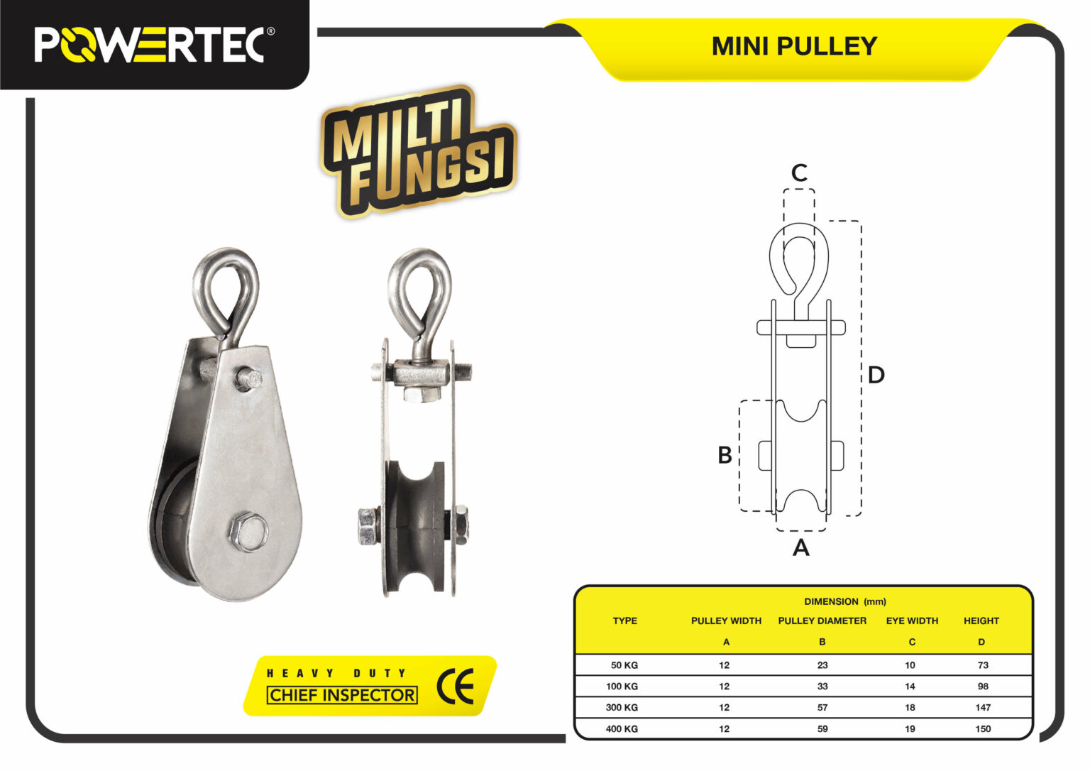 Dapatkan Produk Pulley Powertec Mini 0,05 Ton Harga Terjangkau